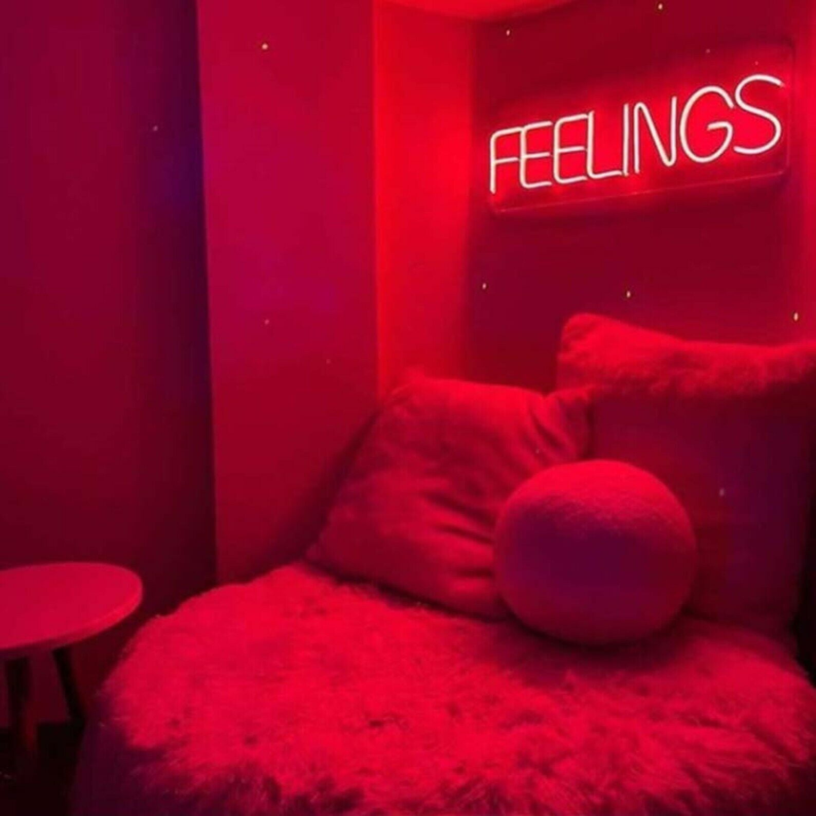 Queen Sense 14"x3.6" Feelings LED Sign Light Party Wall Decor Night ...