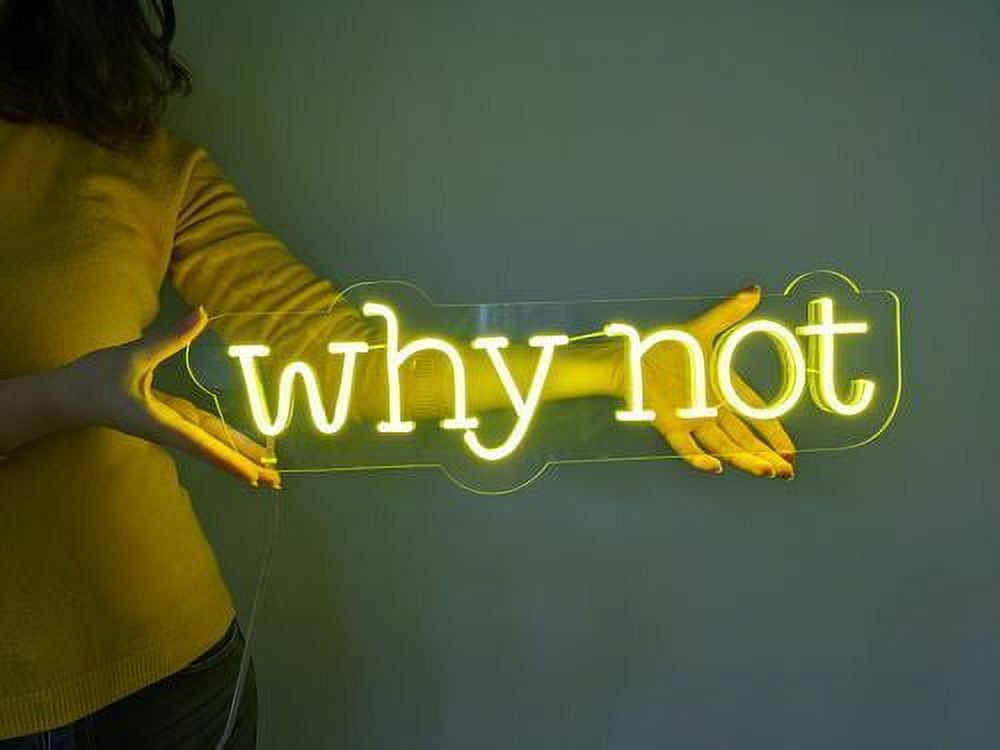 Queen Sense 14"x4" Why Not LED Sign Light Wall Decor Party Night Lights ...