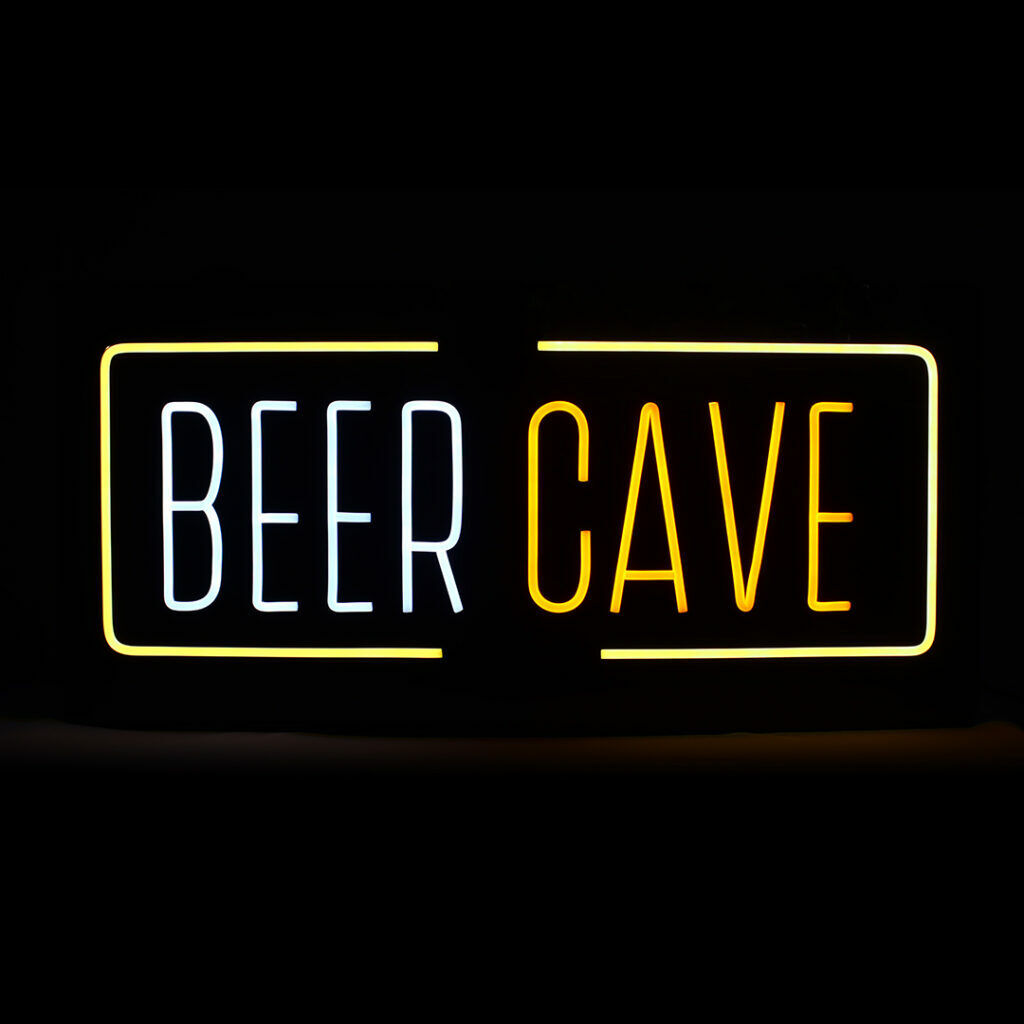Queen Sense 14"x6.7" Beer Cave Rectangle LED Sign Light Wall Decor ...
