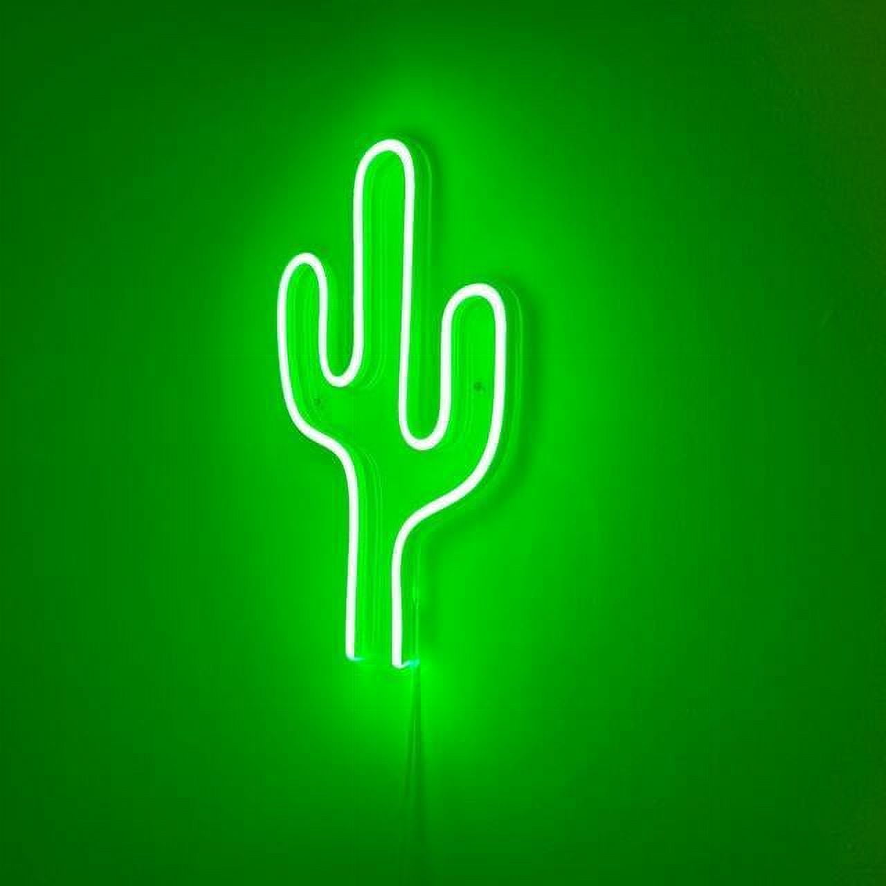 Queen Sense 14"x6.7" Cactus LED Sign Light Wall Decor Party Night ...