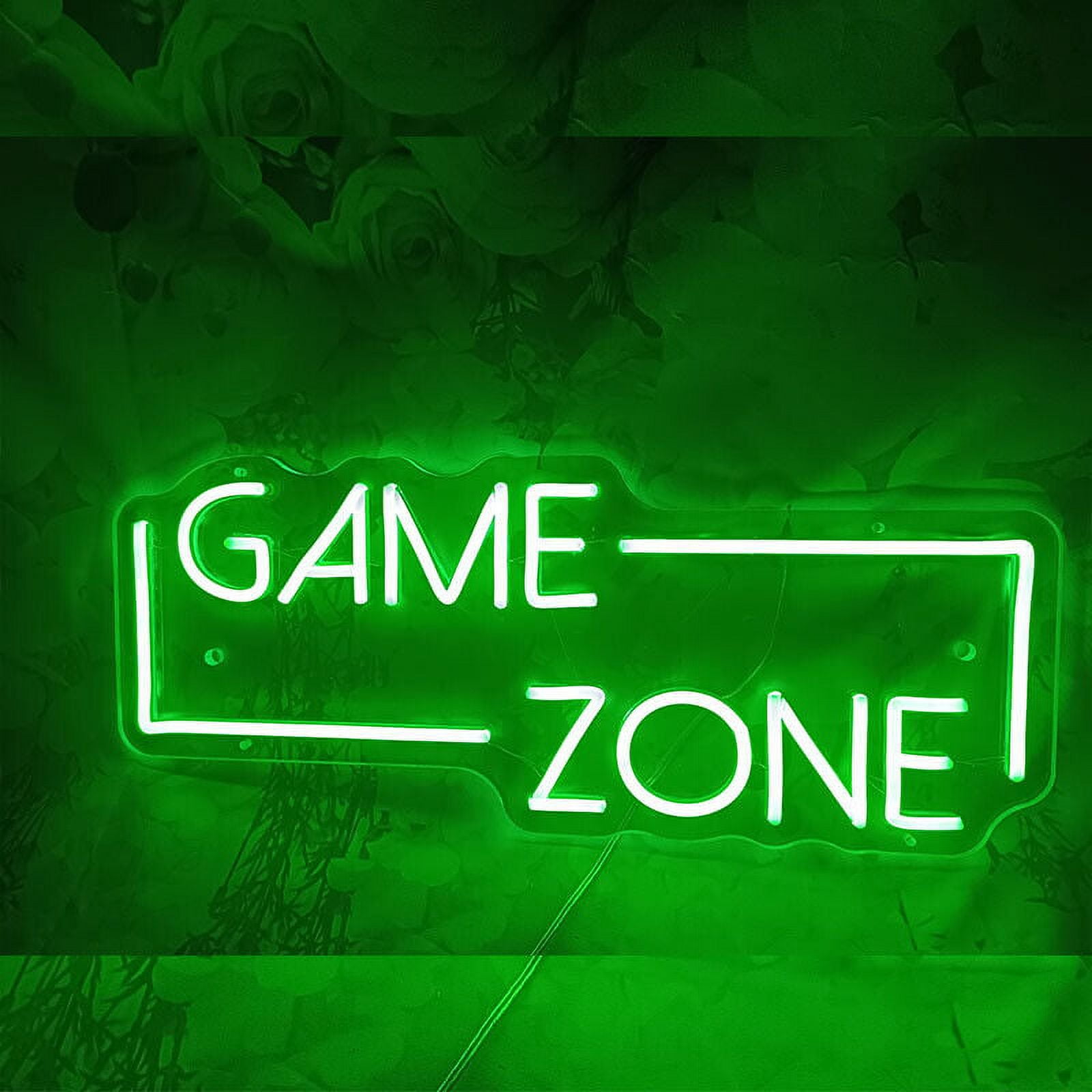 Queen Sense 14"x6" Game Zone Room LED Sign Light Decor Party Wall Night ...