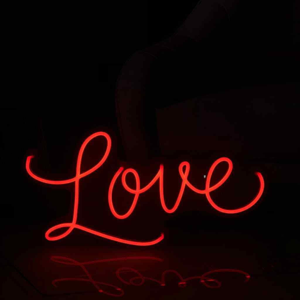 Queen Sense 14"x7.1" Love LED Sign Light Wall Decor Party Night Lights ...