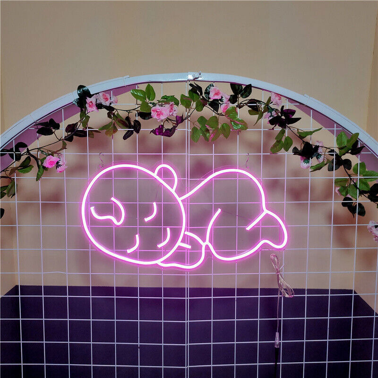 Queen Sense 14"x8.3" Baby Shower LED Sign Light Party Wall Decor Night ...