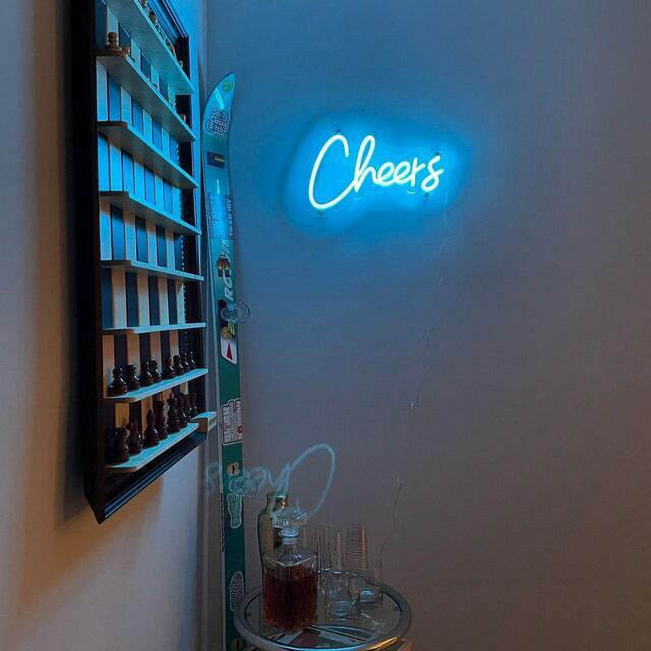 Queen Sense 14"x8.3" Cheers LED Sign Light Decor Party Wall Night ...