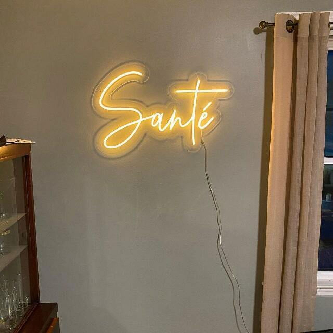 Queen Sense 14"x8.7" Sant LED Sign Light Wall Decor Party Night Lights ...