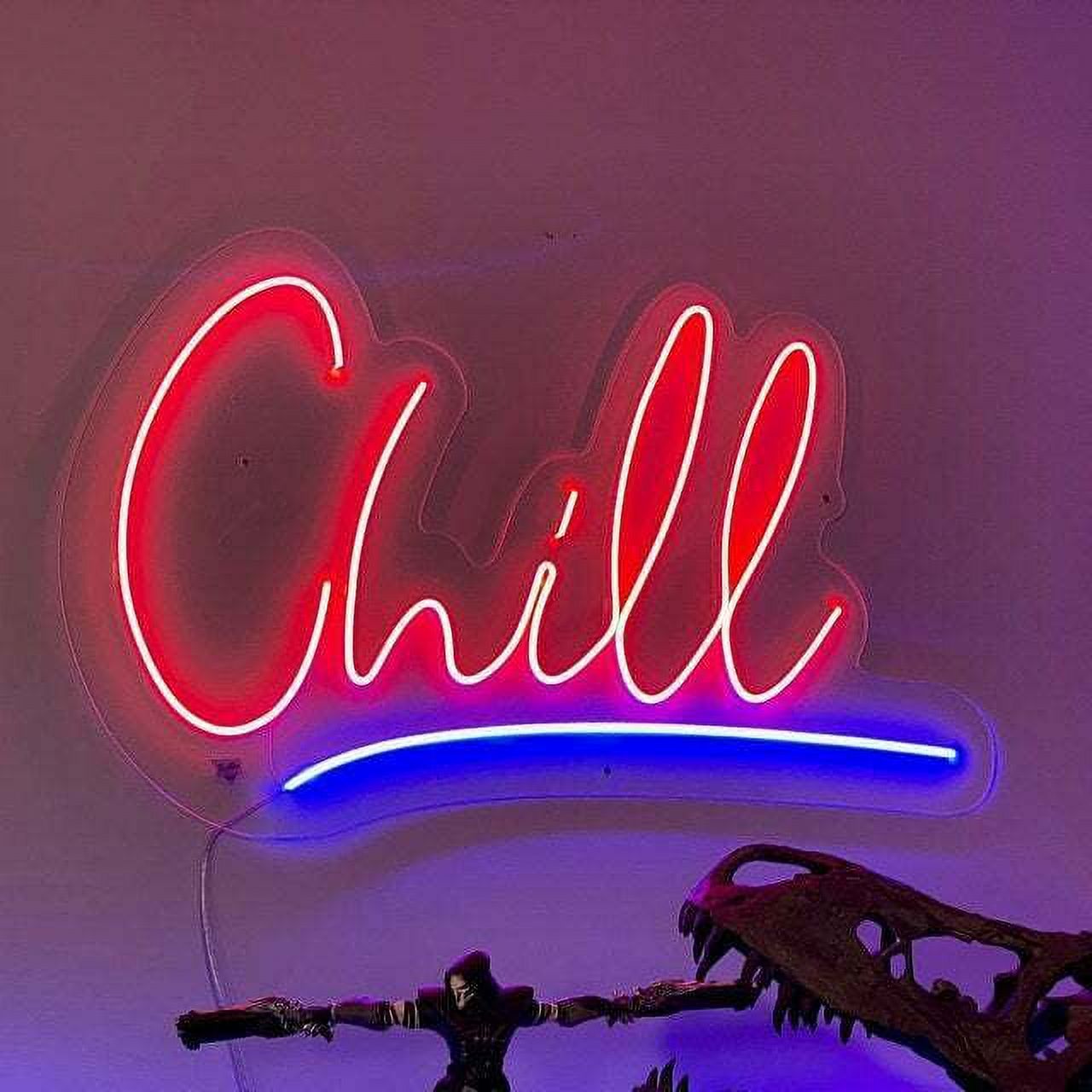 Queen Sense 14"x9.1" Chill LED Sign Light Party Night Wall Decor Lights ...