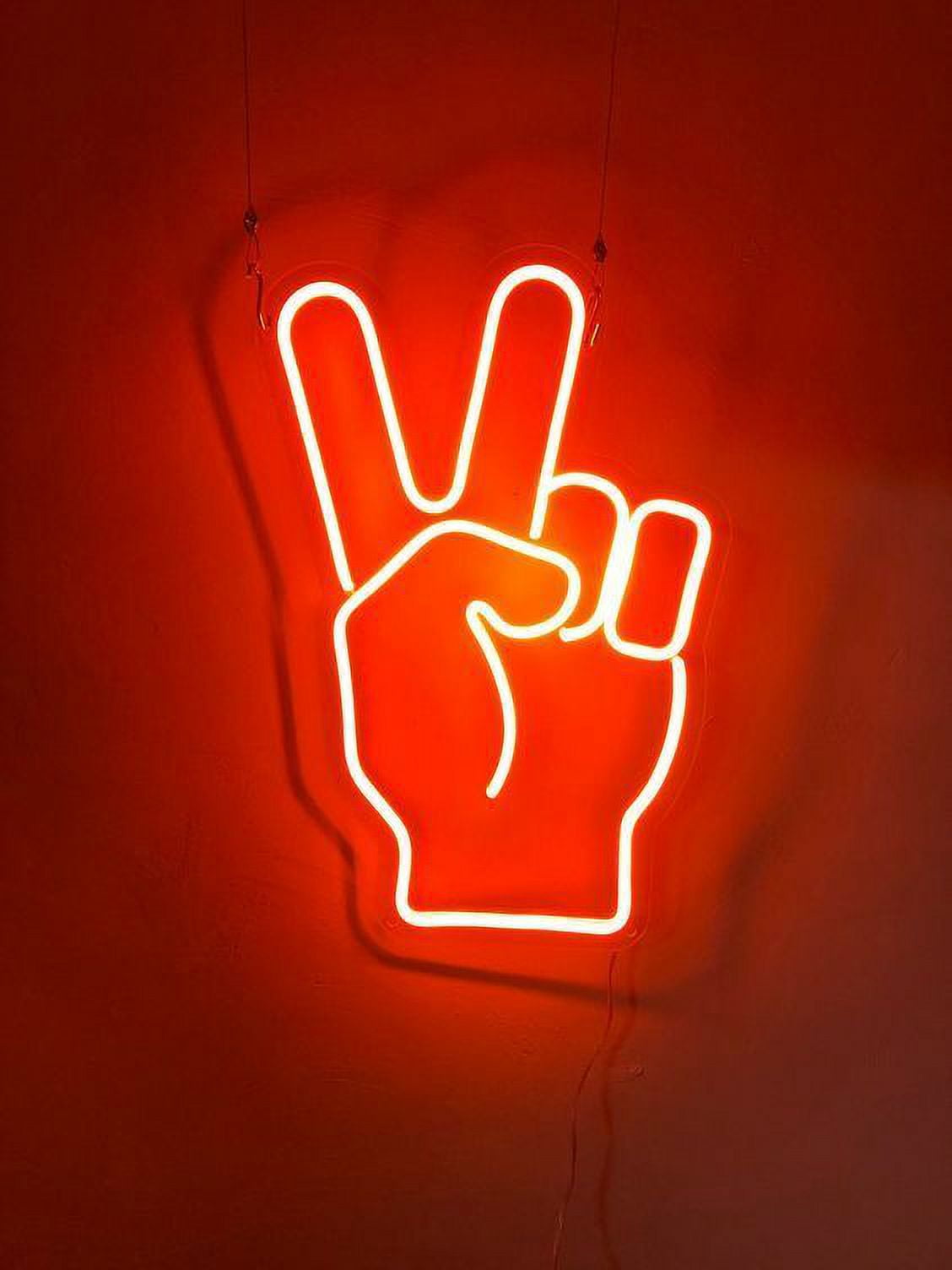 Queen Sense 14"x9.5" Yeah Gesture LED Sign Light Wall Decor Party Night ...