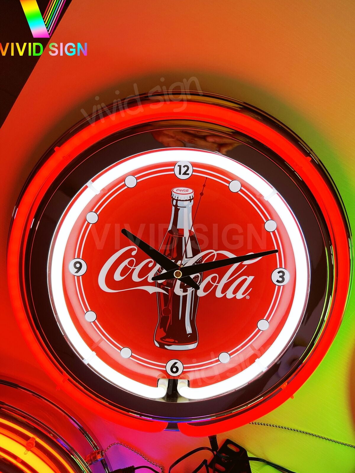 Queen Sense 15" Coca Coke Bottle Neon Clock Wall Clock Man Cave Pub Bar ...