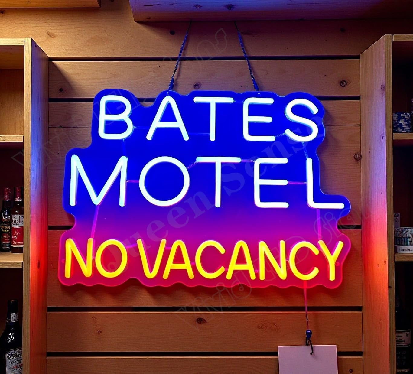Queen Sense 16"x11" Bates Motel No Vacancy LED Neon Sign for Wall Decor ...