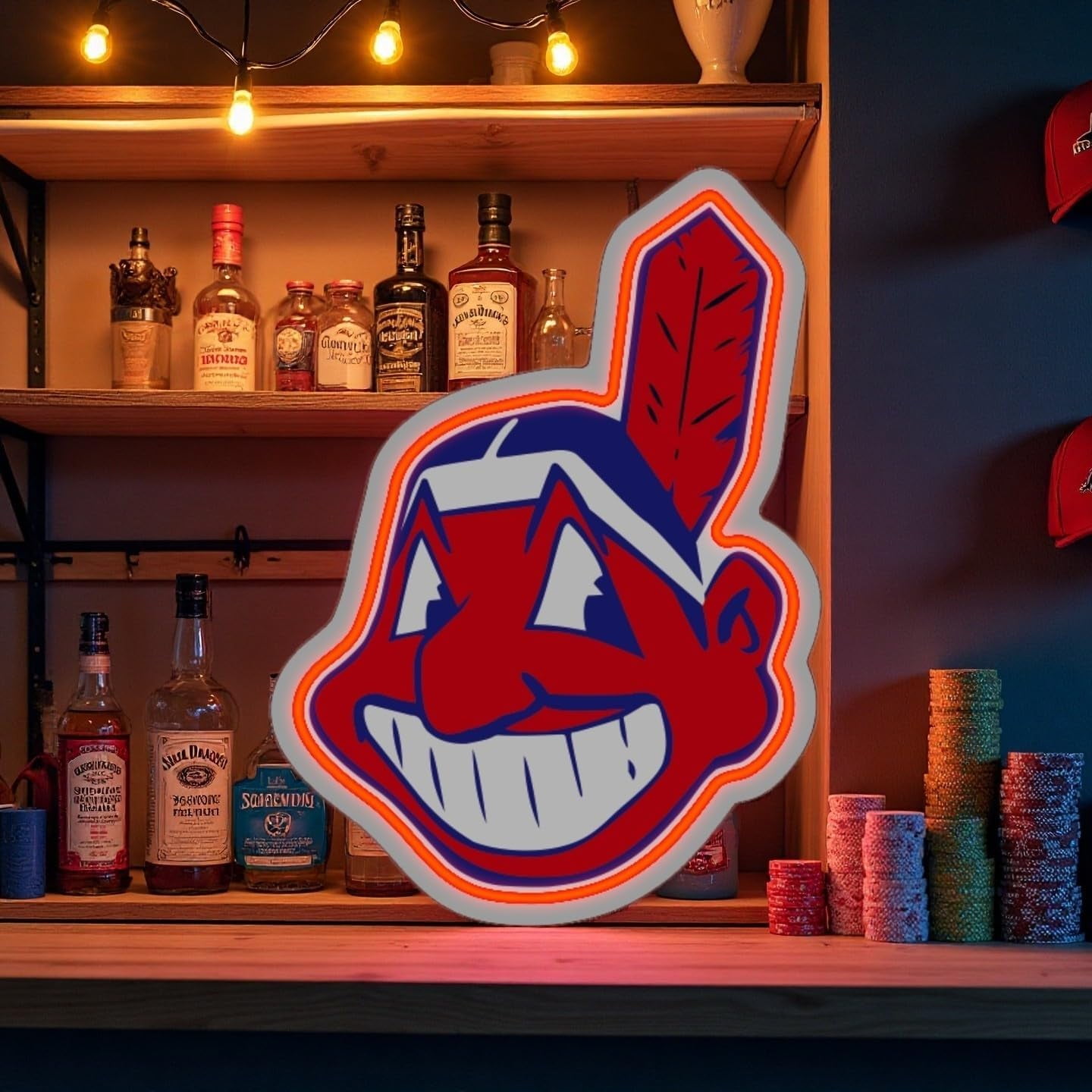 Queen Sense 16"x12" Clevelands Sports League Indians LED Neon Sign for ...