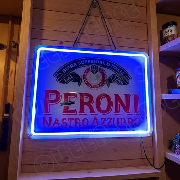 Queen Sense 16"x12" Peroni Nastro Azzurro Beer LED Neon Sign for Wall ...