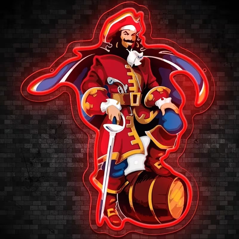 Queen Sense 16"x13" Captain Morgans Rum LED Neon Sign for Decor Wall ...