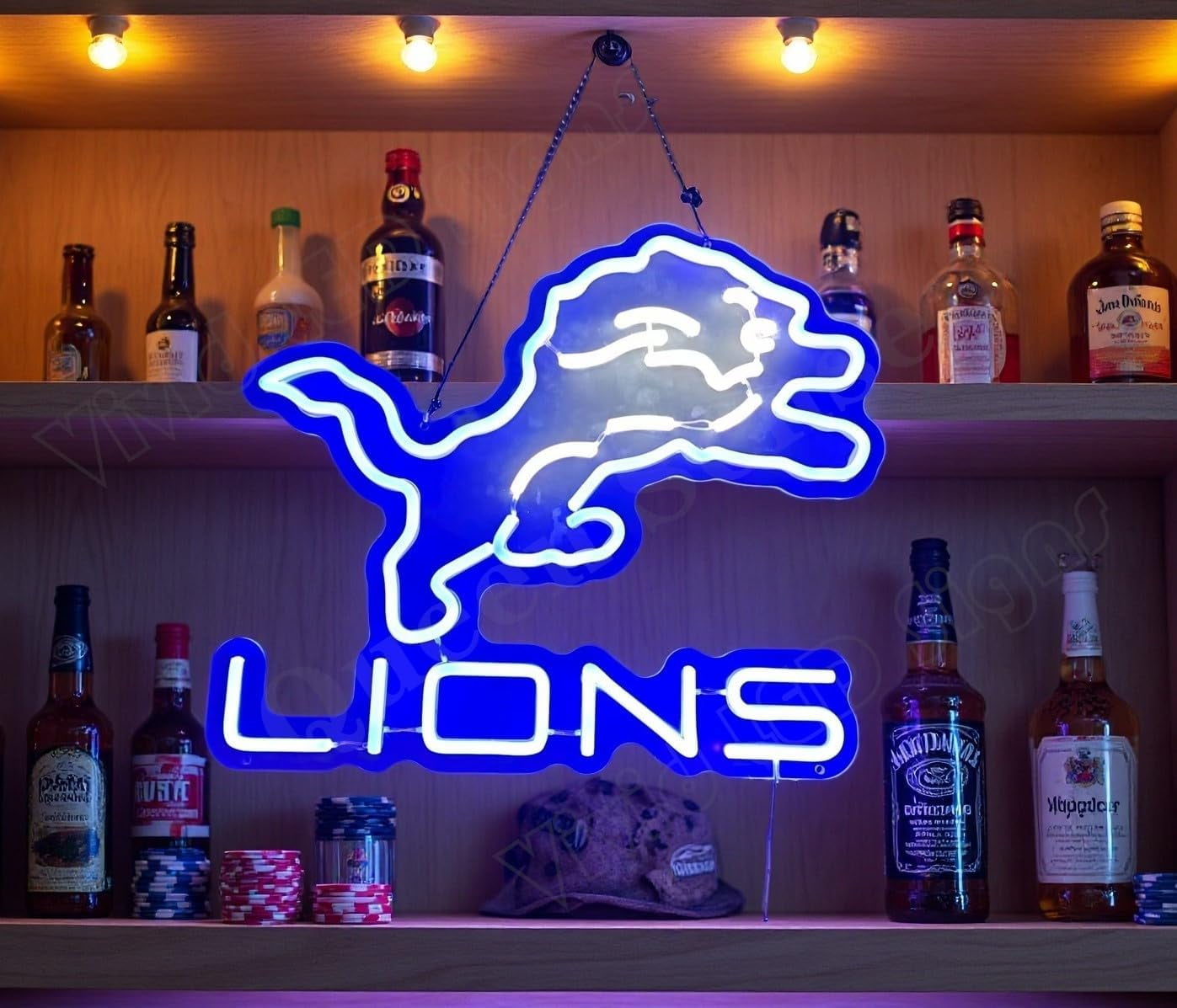Queen Sense 16"x14" For Detroits Sports League Lions LED Neon Sign for ...