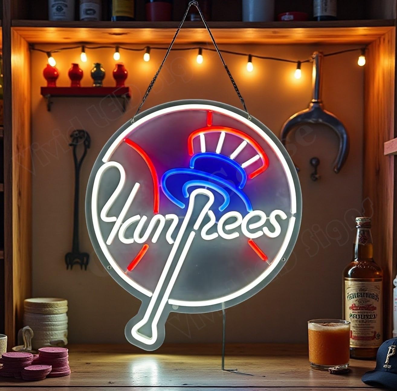 Queen Sense 16"x14" For New Yorks Sports League Yankees LED Neon Sign ...