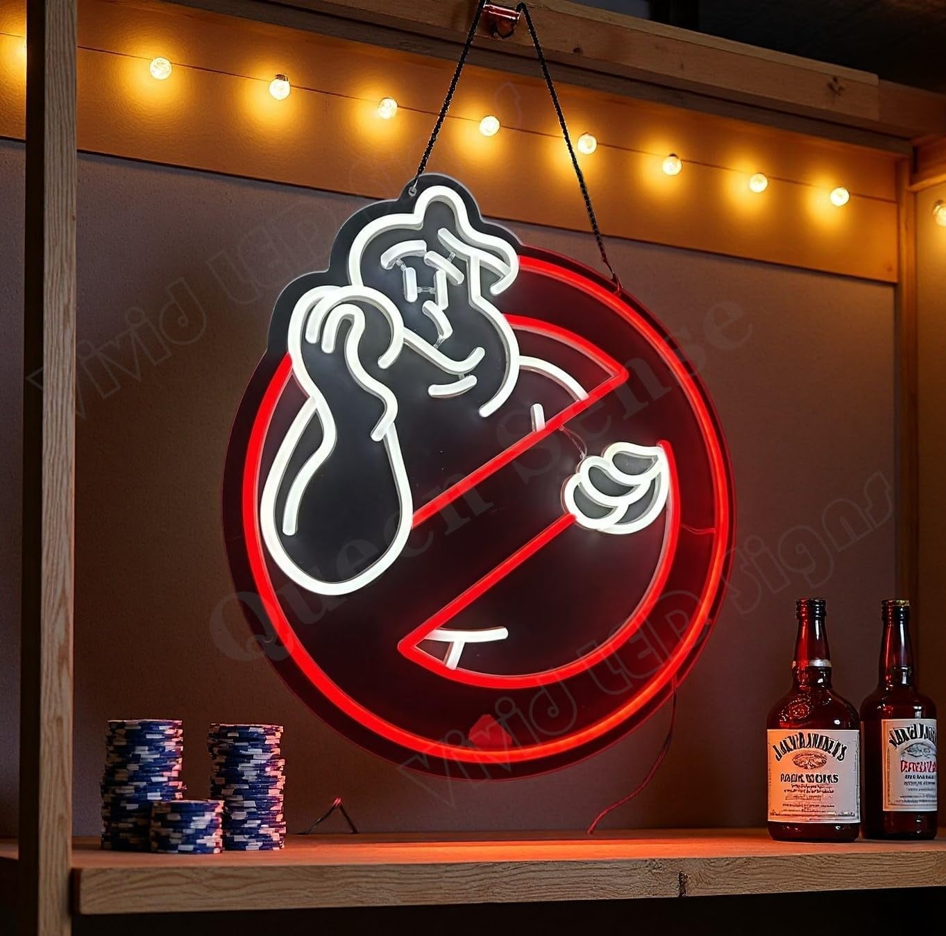 Queen Sense 16"x14" Ghost Ghostbusters LED Neon Sign for Wall Decor ...