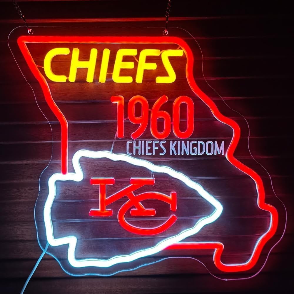 Queen Sense 16"x15" Kansas Citys Sports League Chiefs 1960 Kingdom LED ...