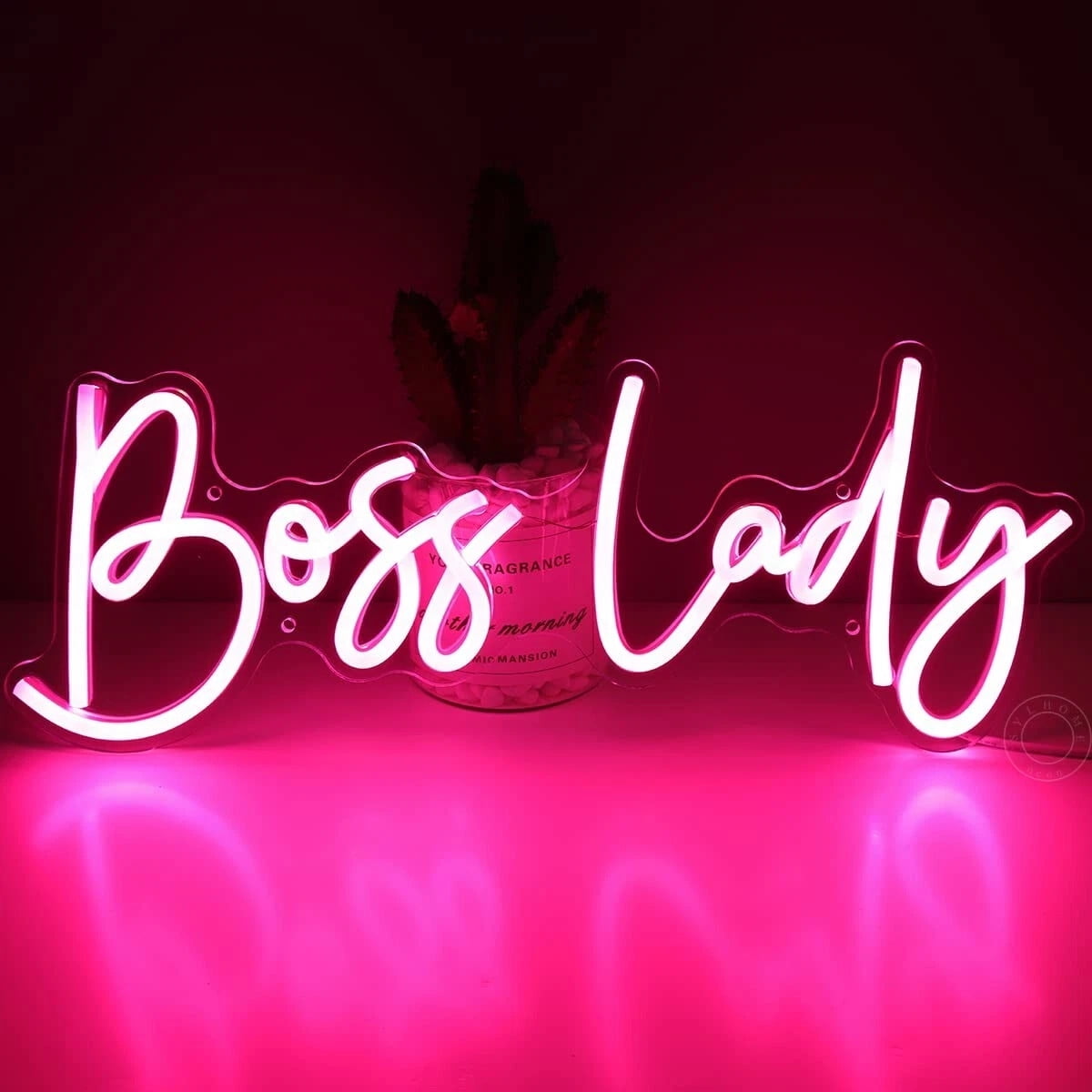 Queen Sense 16"x6" Boss Lady LED Neon Sign for Wall Decor Dimmable USB ...