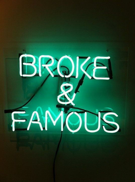 Queen Sense 17" Broke And Famous Neon Sign Acrylic Man Cave Beer Pub ...