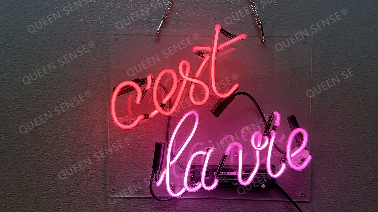 Queen Sense 17" C'est La Vie Neon Sign Acrylic Man Cave Beer Pub Bar ...
