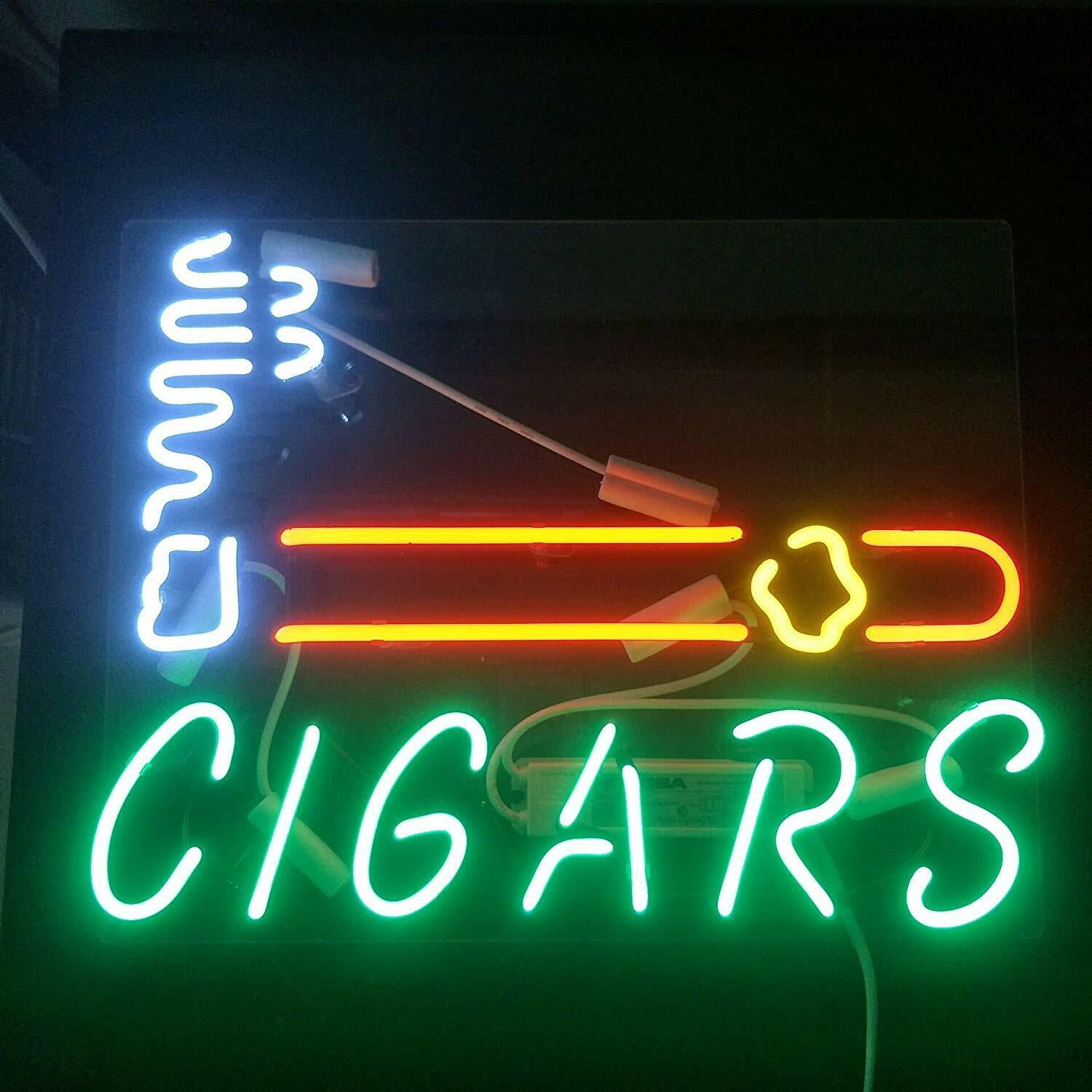 Queen Sense 17" Cigars Cigarette Smoke Neon Sign Acrylic With Dimmer ...