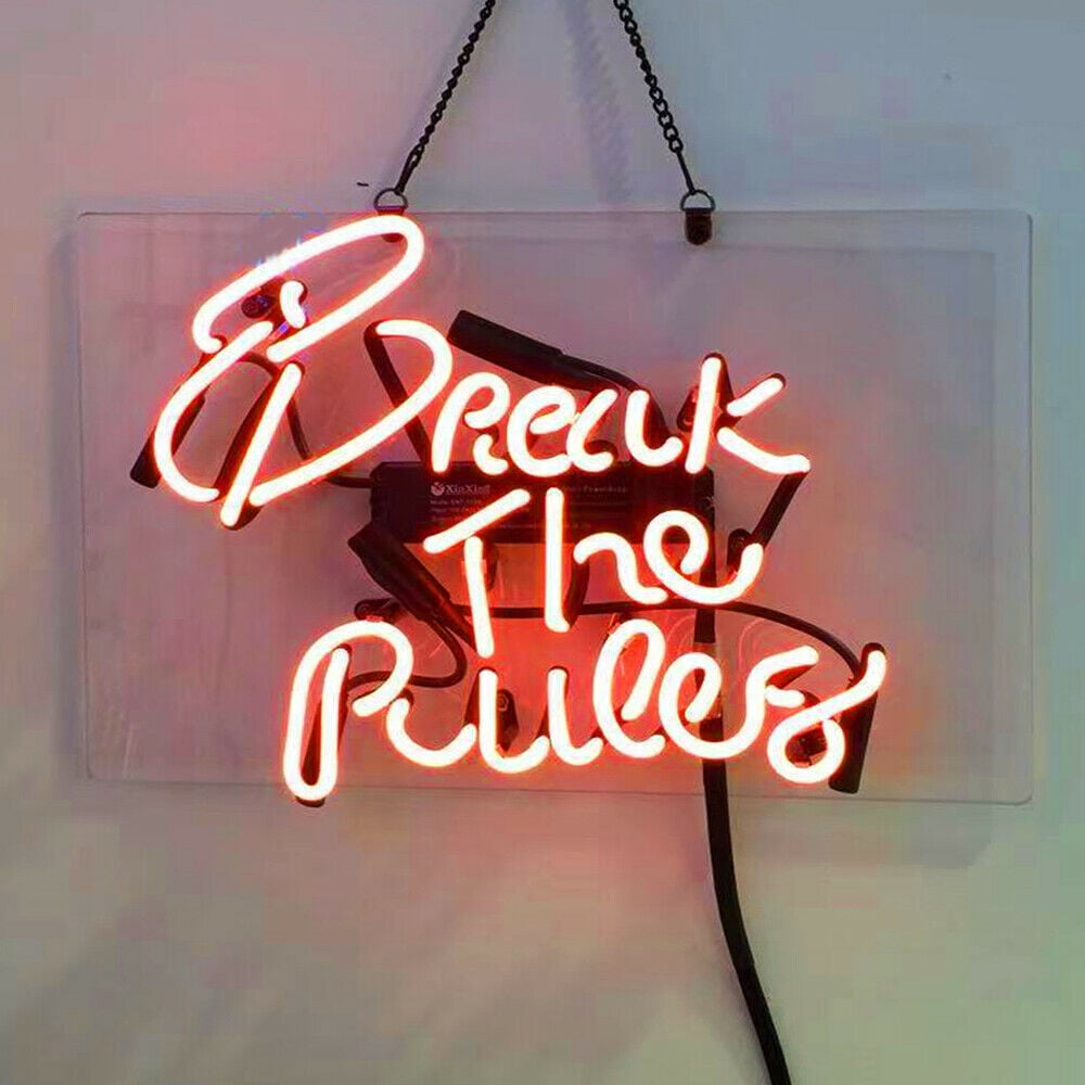 Queen Sense 17" Custom Break The Rules Neon Sign Acrylic With Dimmer ...