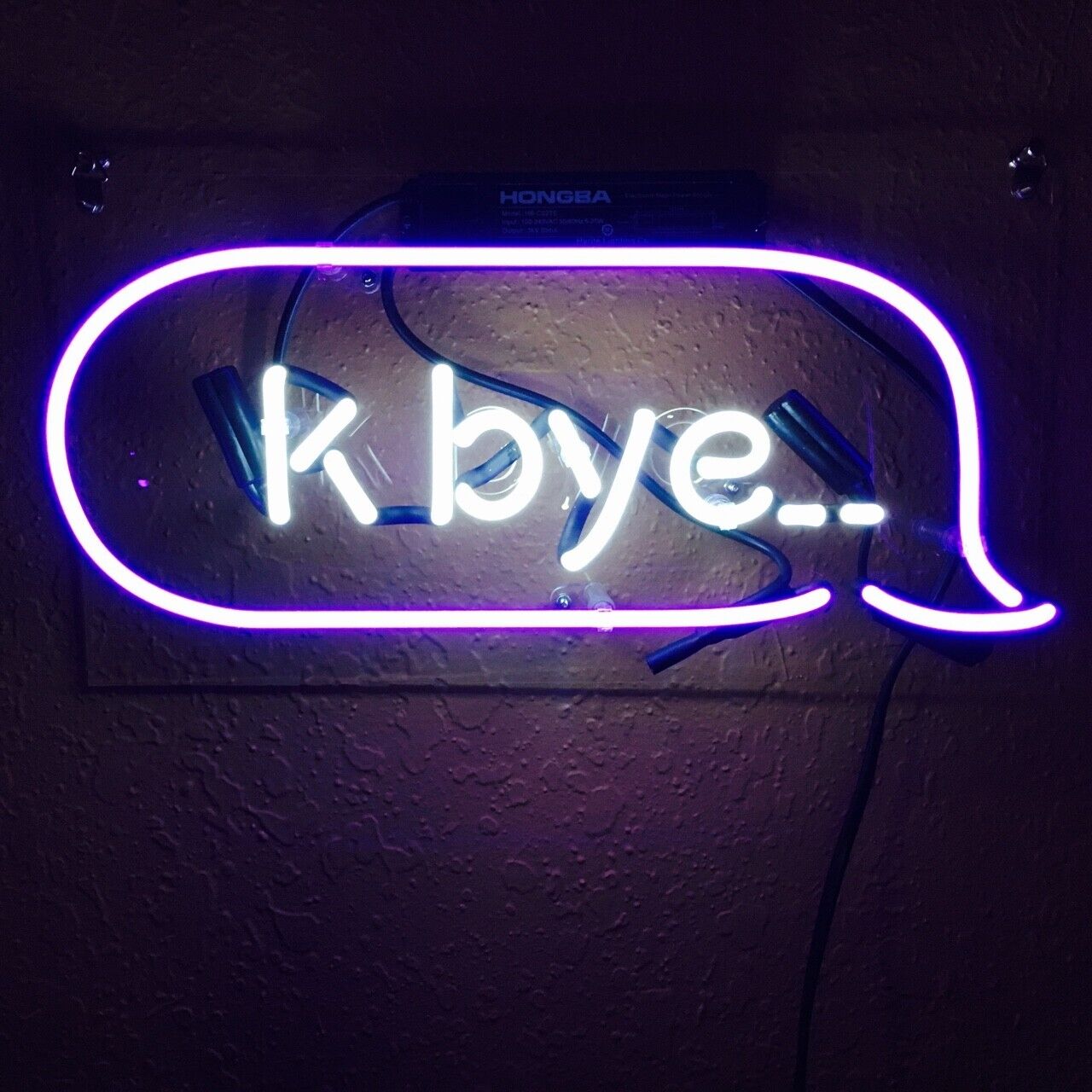 Queen Sense 17" Custom K Bye Purple Neon Sign Acrylic Man Cave Beer Pub ...
