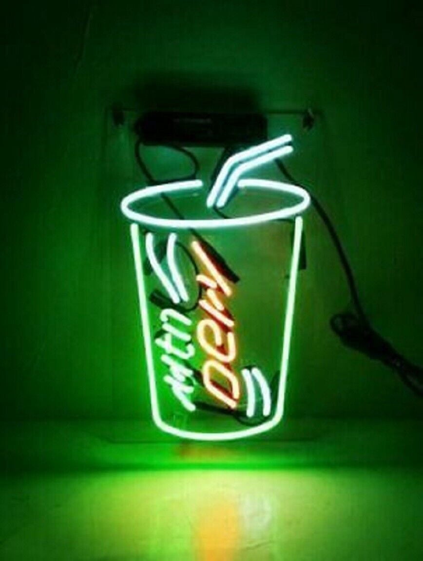 Queen Sense 17" Custom Mountain Dews Neon Sign Acrylic With Dimmer Man ...