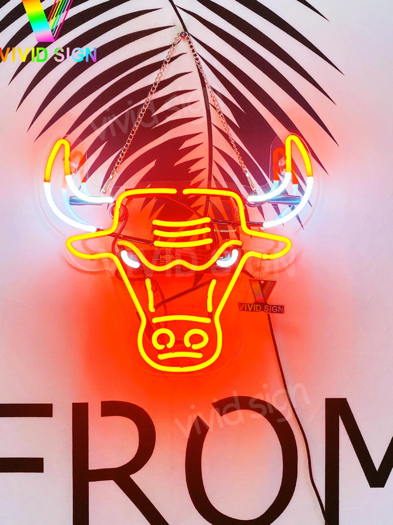 Queen Sense 17" For Chicagos Sports Team Bulls Neon Sign Acrylic Man ...