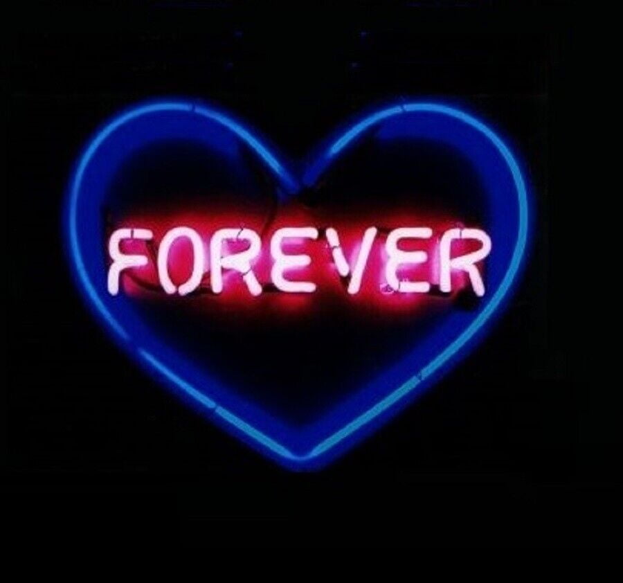 Queen Sense 17" Forever Love Heart Neon Sign Acrylic Man Cave Beer Pub ...