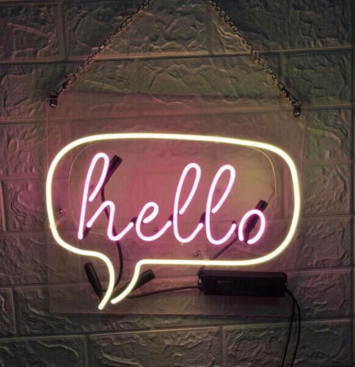 Queen Sense 17" Hello Hi Neon Sign Acrylic Man Cave Beer Pub Bar Wall ...