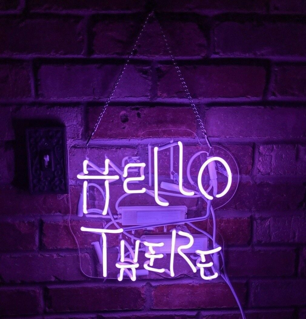 Queen Sense 17" Hello There Hell Here Neon Sign Acrylic Man Cave ...