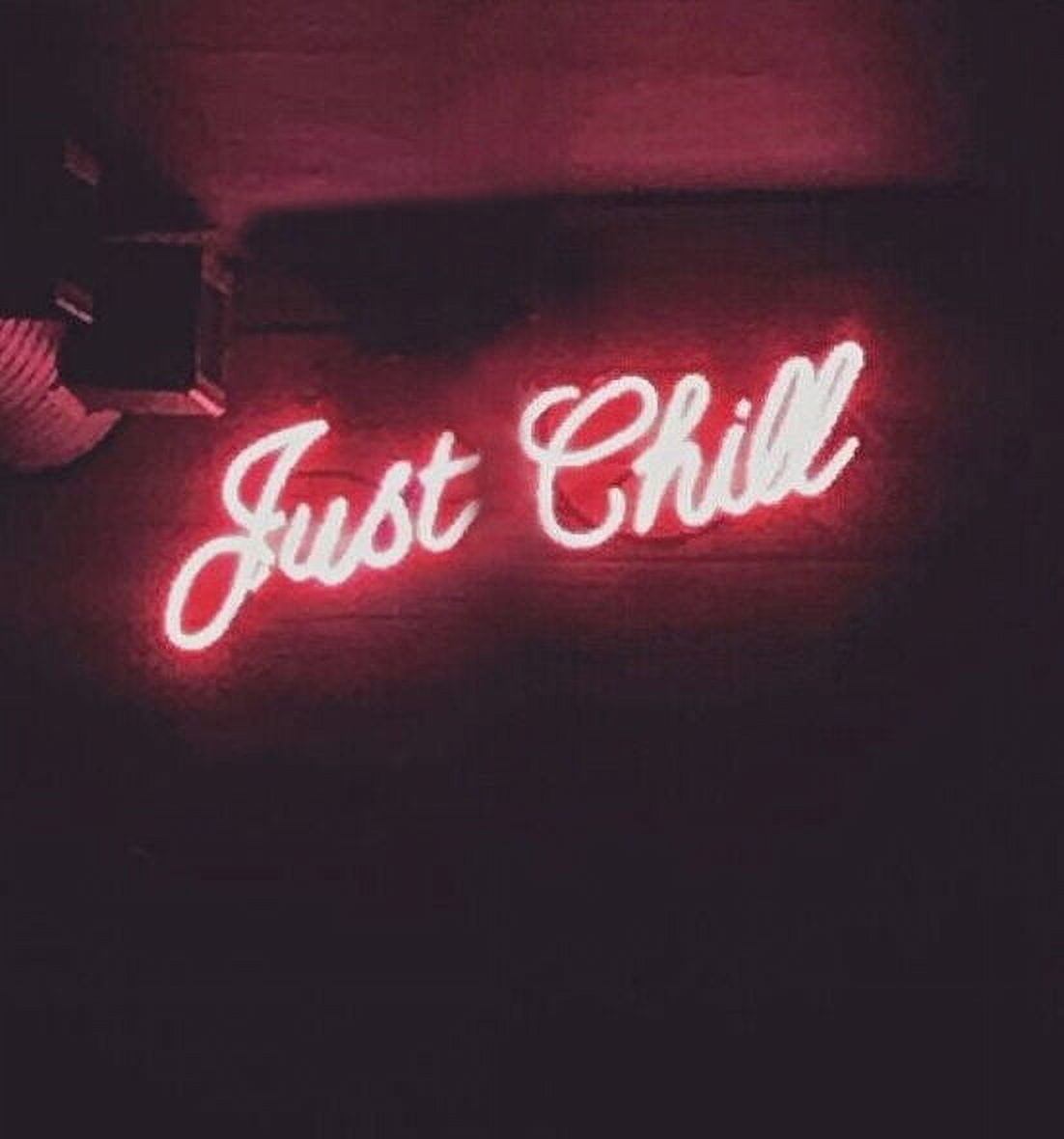 Queen Sense 17" Just Chill Neon Sign Acrylic Man Cave Bar Artwork Beer ...