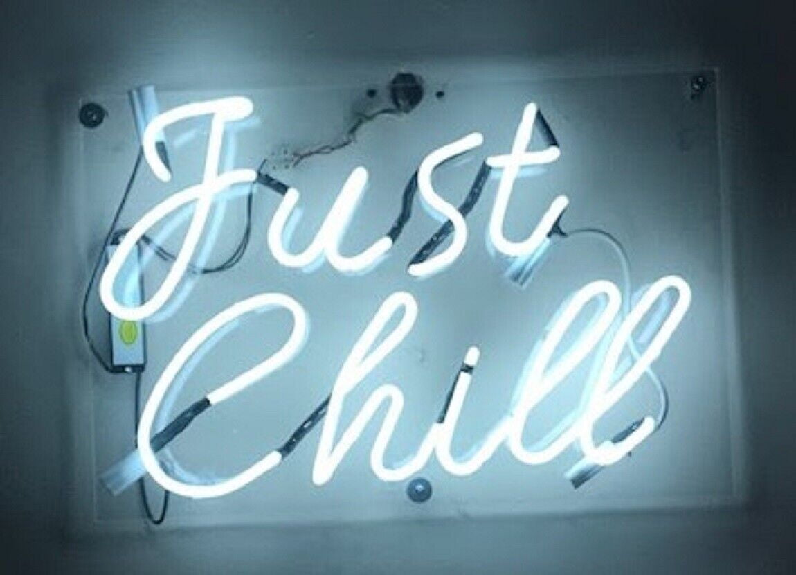 Queen Sense 17" Just Chill Neon Sign Acrylic Man Cave Beer Pub Bar ...