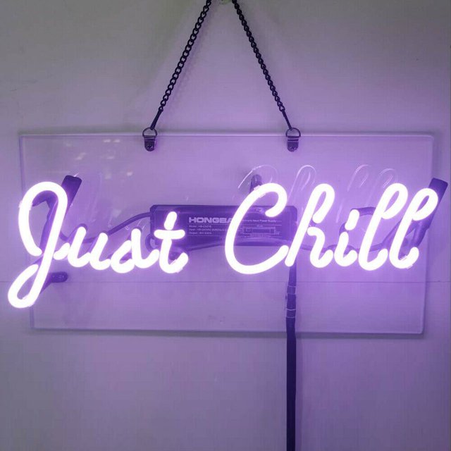 Queen Sense 17" Just Chill Neon Sign Acrylic Man Cave Beer Pub Bar ...