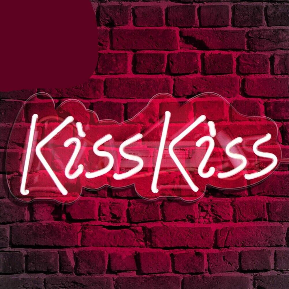 Queen Sense 17" Kiss Kiss Neon Sign Acrylic Man Cave Beer Pub Bar ...