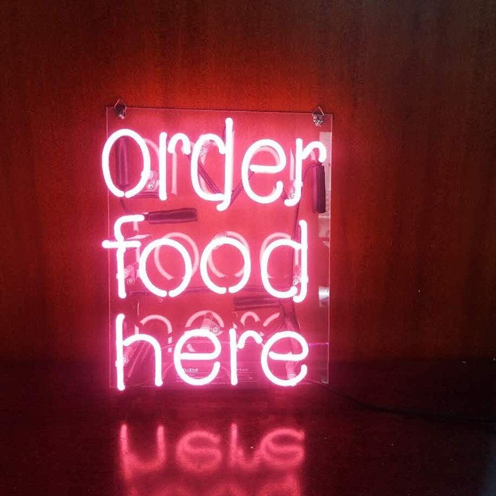 Queen Sense 17" Order Food Here Neon Sign Acrylic Man Cave Beer Pub Bar ...