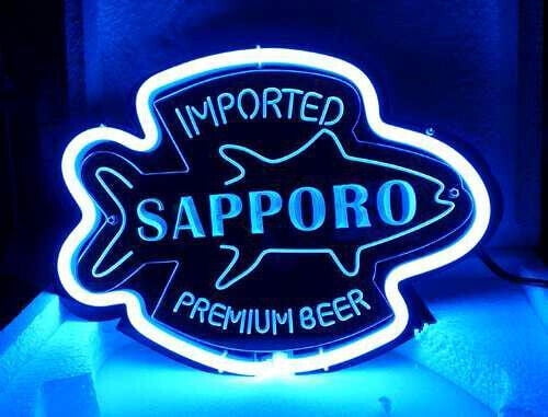 Queen Sense 17" Sapporo Fish Imported Premium 3D Carved Neon Sign ...