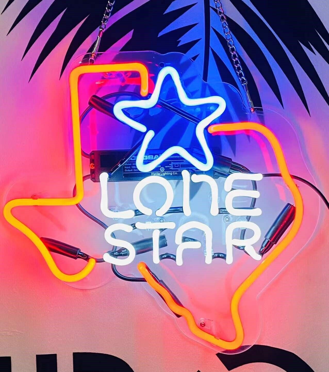 Queen Sense 17" Texas Lone Stars Neon Sign Acrylic Man Cave Beer Pub ...