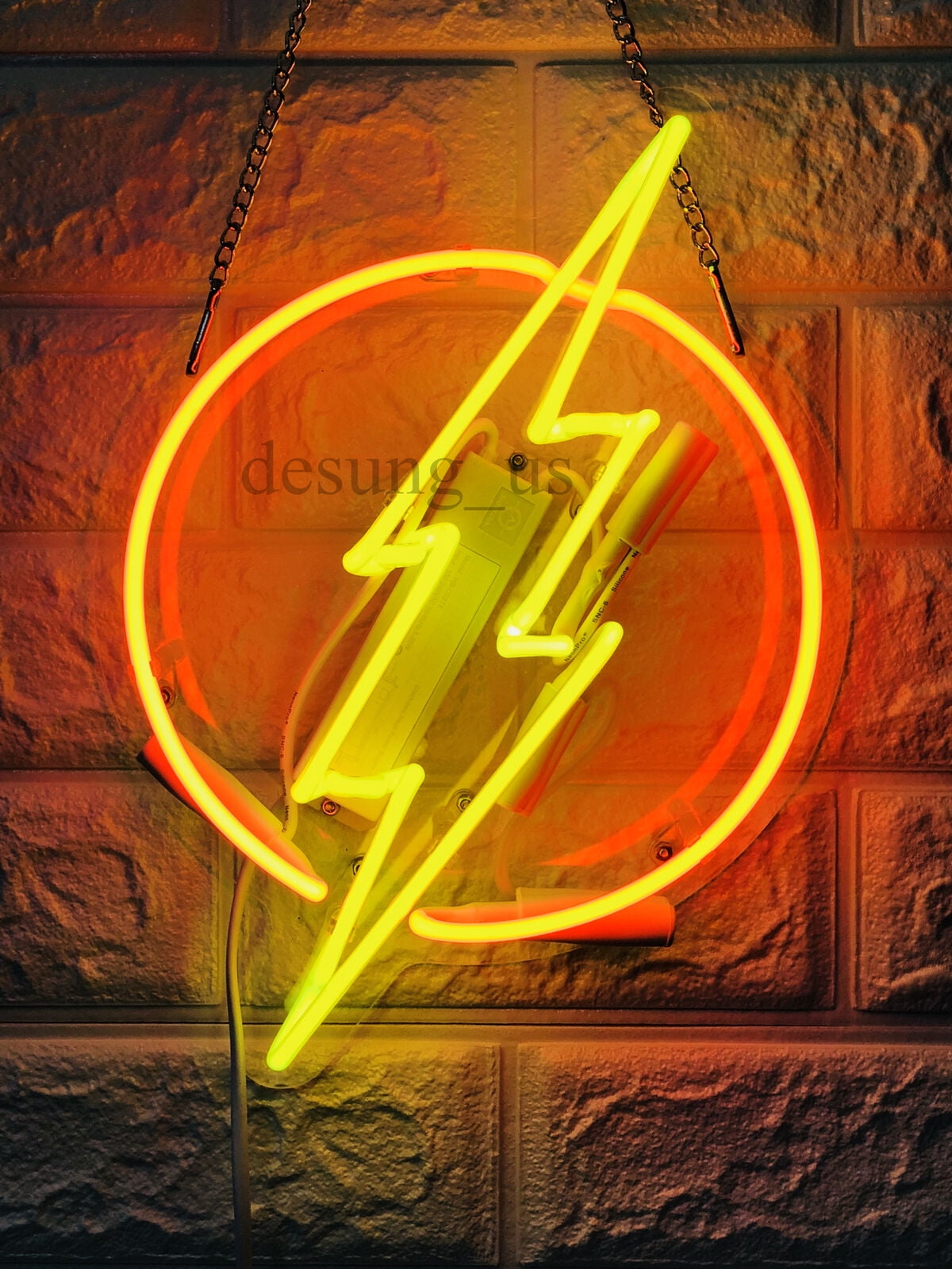 Queen Sense 17" Thunder Flash Neon Sign Acrylic Man Cave Gift Beer Pub ...