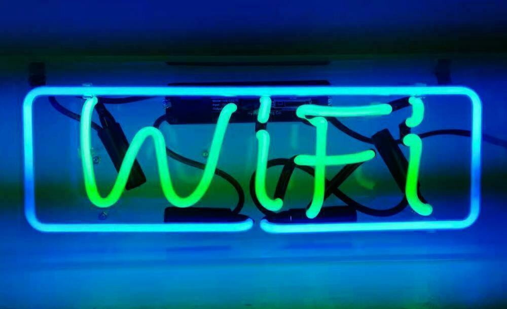 Queen Sense 17" Wifi Neon Sign Acrylic Box Man Cave Pub Bar Wall Decor ...