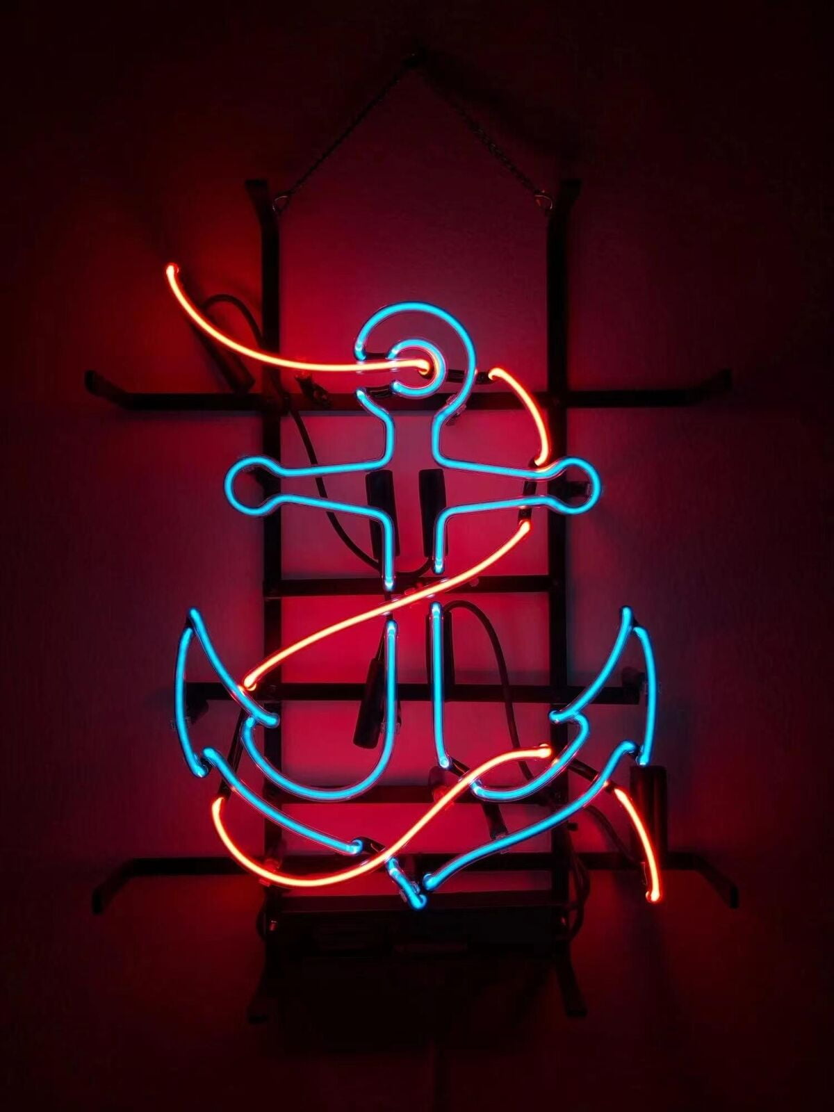 Queen Sense 17"x14" Anchor Neon Sign Man Cave Beer Pub Bar Artwork ...