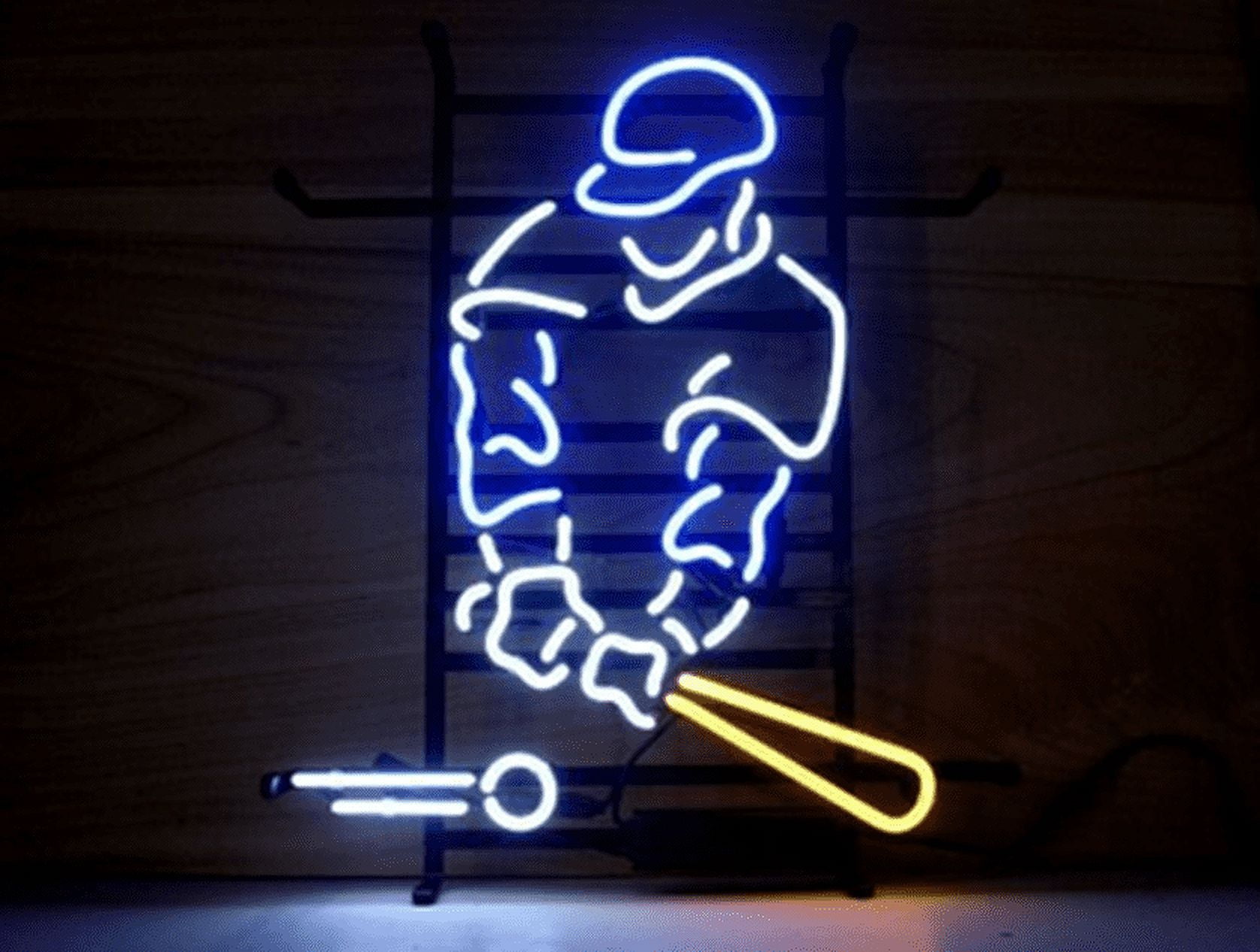 Queen Sense 17"x14" Baseball Player Neon Sign Man Cave Pub Bar Wall ...