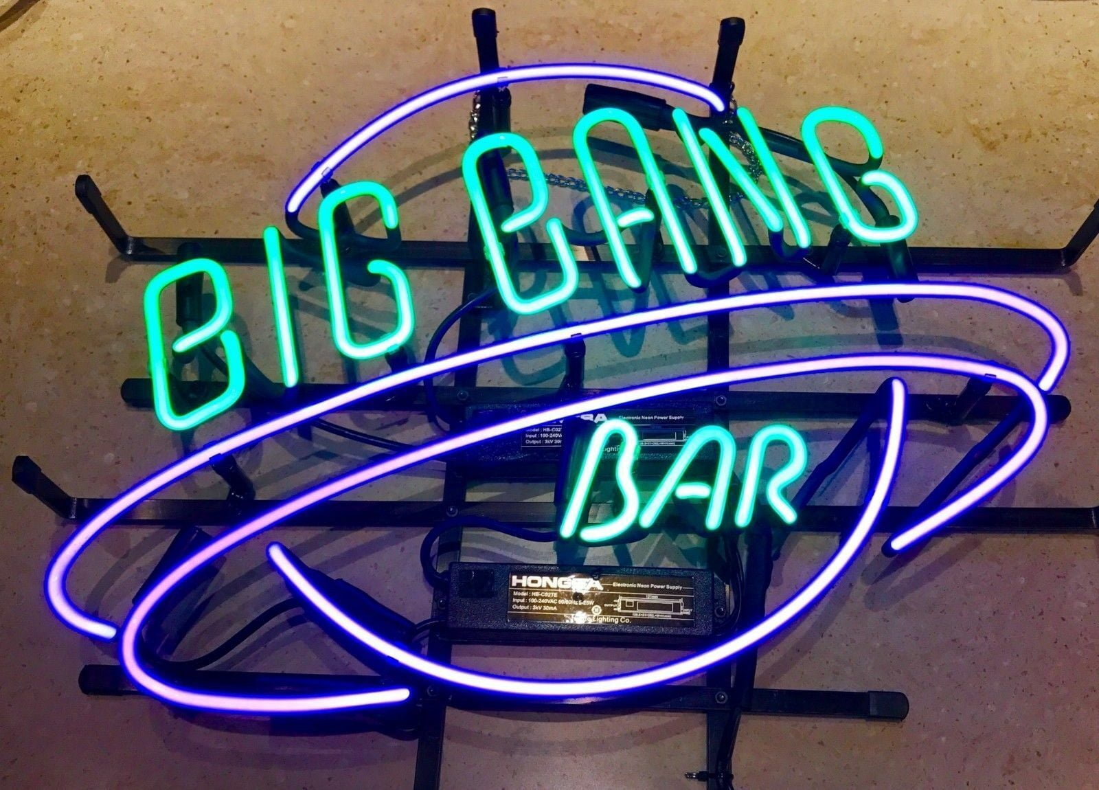 Queen Sense 17"x14" Big Bang Bar Neon Sign With Dimmer Man Cave Pub Bar ...