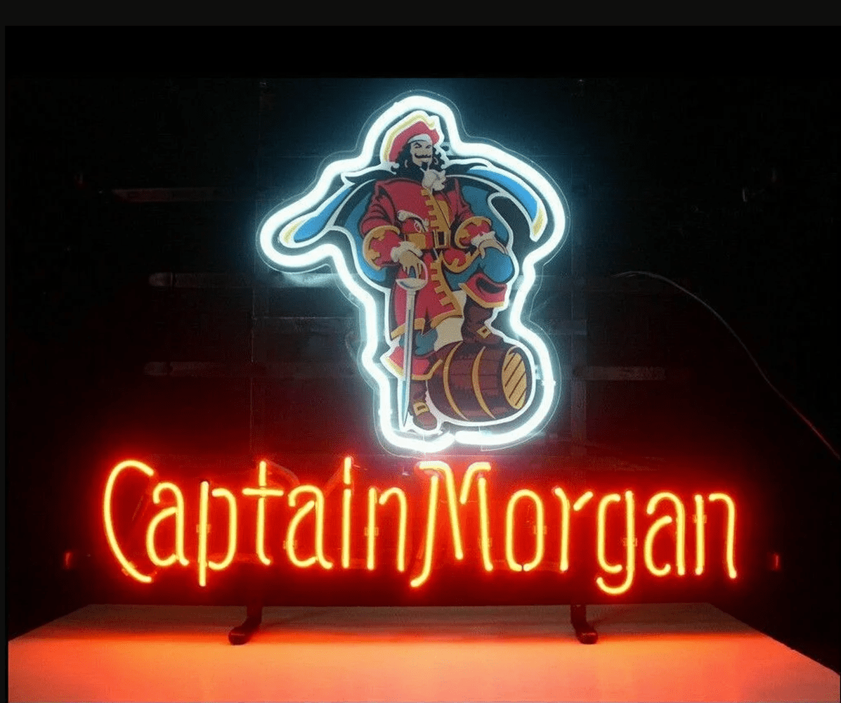 Queen Sense 17"x14" Captain Morgans Rum Neon Sign Beer Pub Bar Man Cave ...