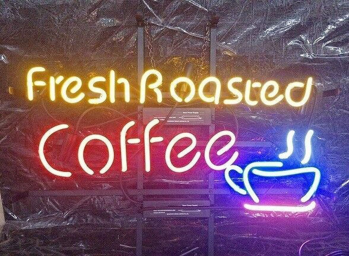 Queen Sense 17"x14" Coffee Fresh Roasted Neon Sign Man Cave Pub Bar ...