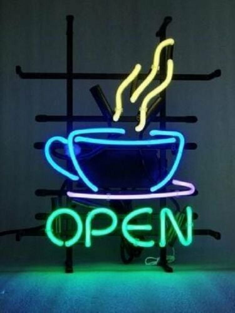 Queen Sense 17"x14" Coffee Open Cup Neon Sign Man Cave Handmade Neon ...