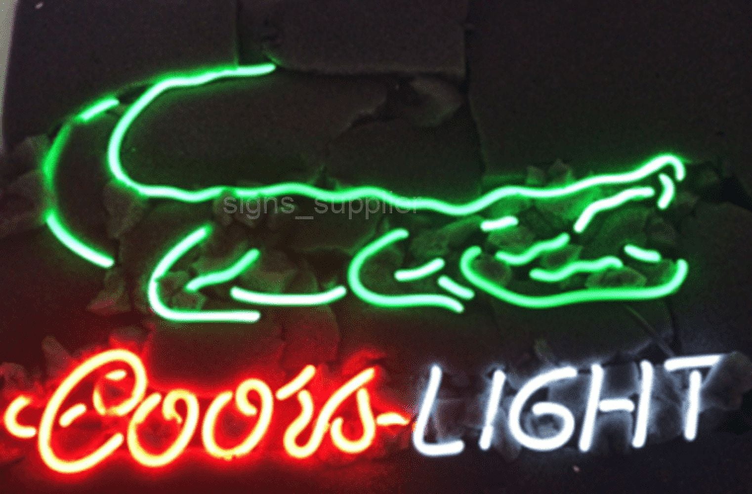 Queen Sense 17"x14" Coor Light Alligator Crocodile Neon Sign Man Cave ...