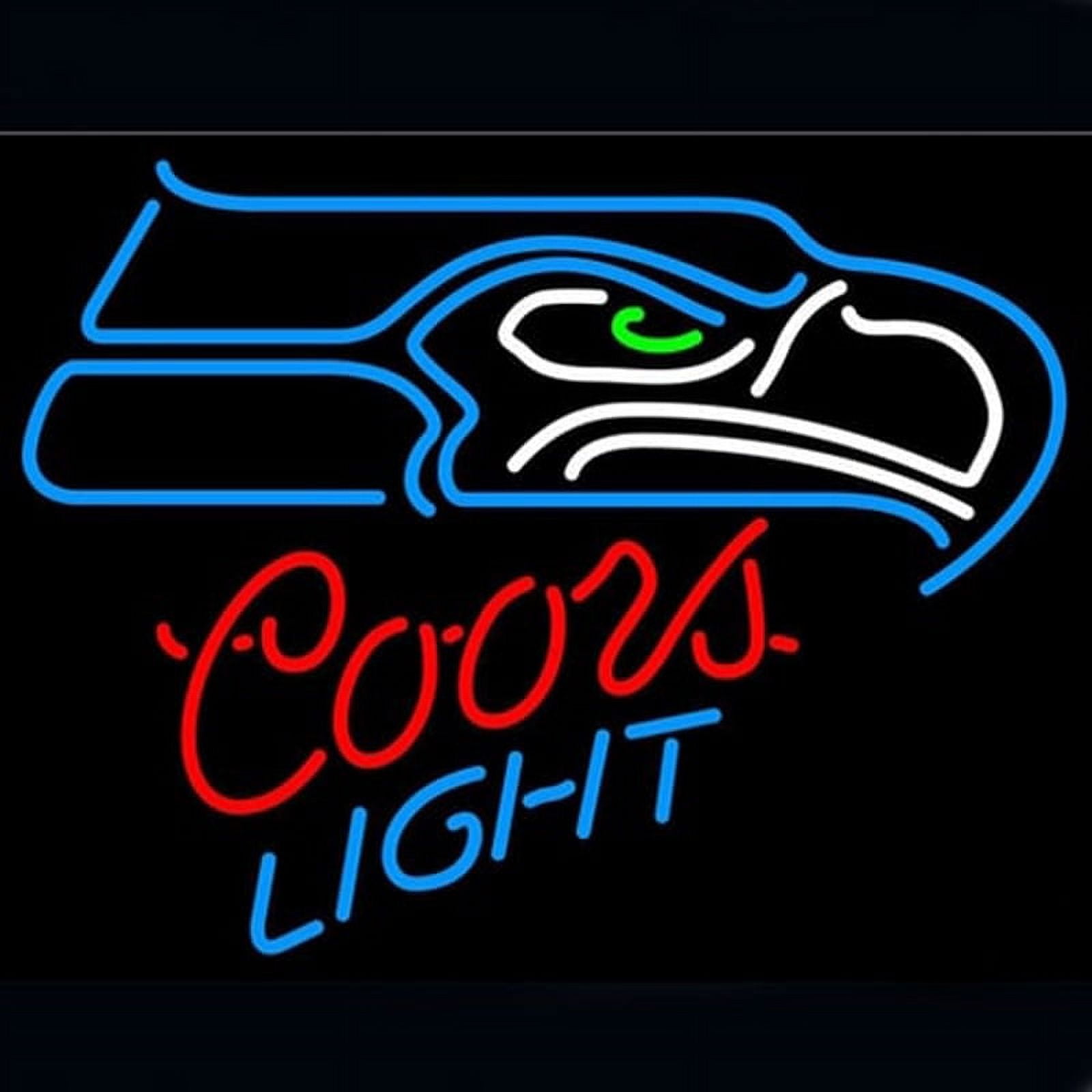 Queen Sense 17"x14" Coor Light Seattle Sports Team Seahawk Neon Sign ...