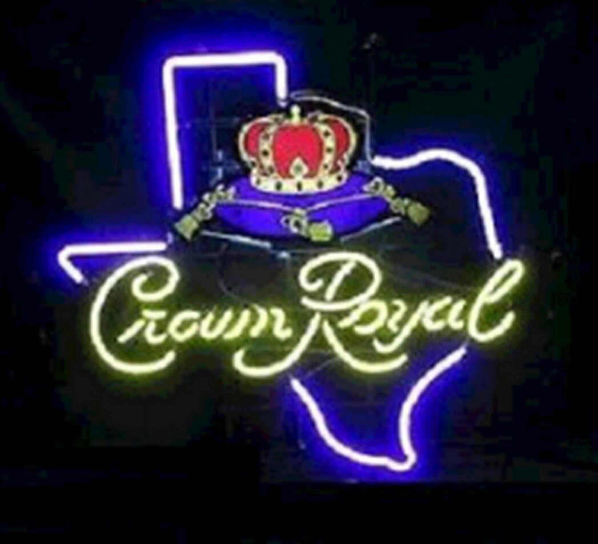 Queen Sense 17"x14" Crown Royals Texas Map Neon Sign With Dimmer Man ...