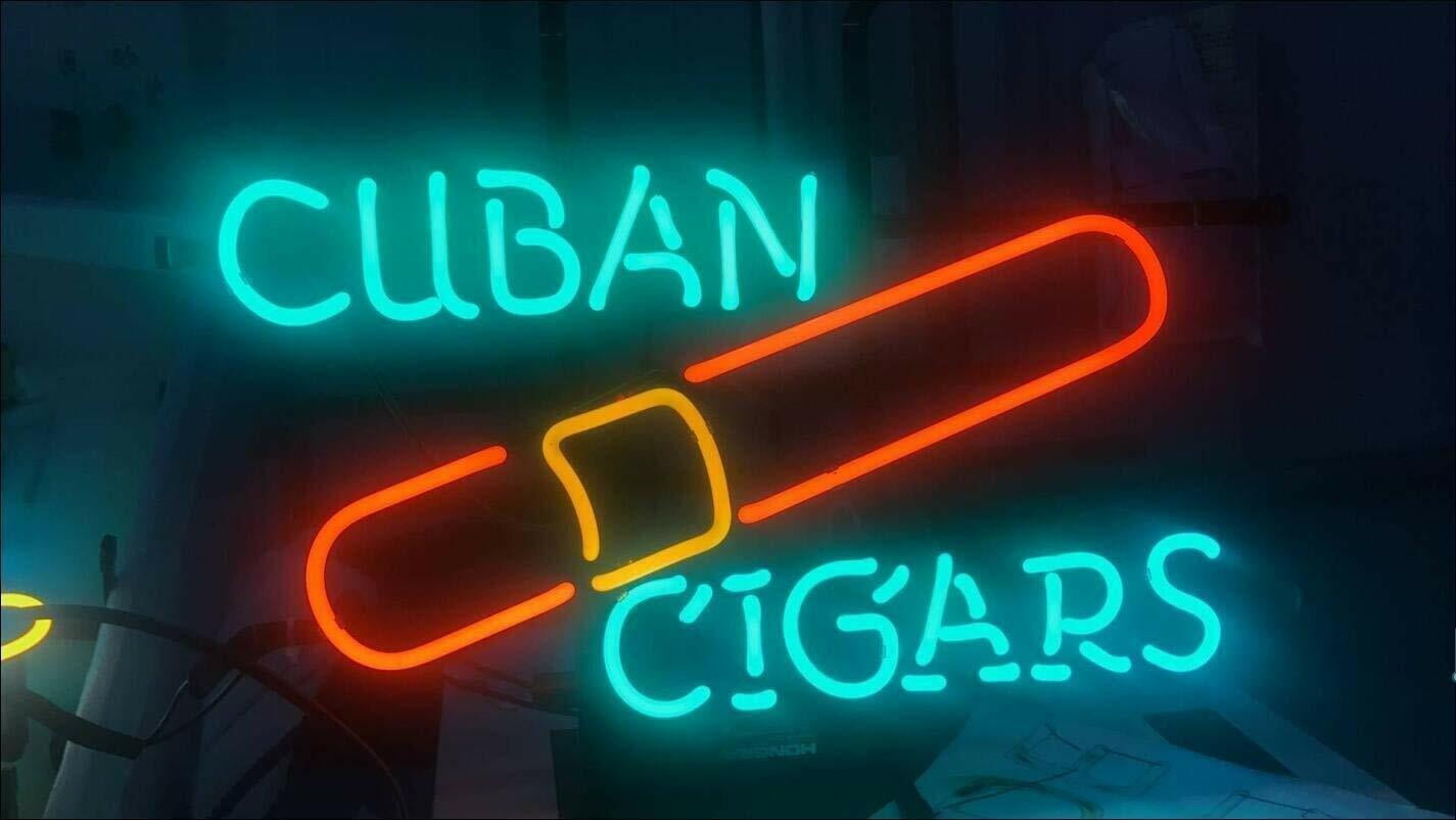 Queen Sense 17"x14" Cuban Cigars Neon Sign Man Cave Pub Bar Wall Decor ...